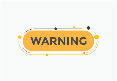 Warning Text Button Warning Speech Bubble Warning Colorful Web Banner