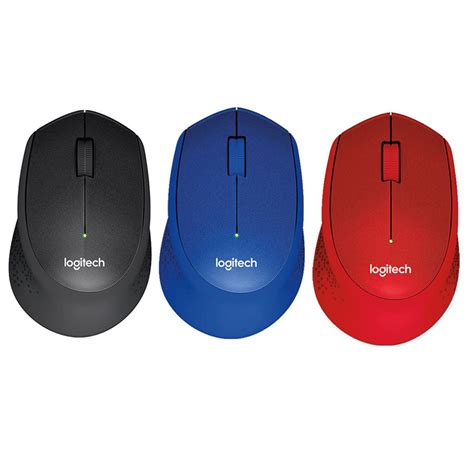 Logitech M331 Silent Plus Wireless Mouse Black Blue Red