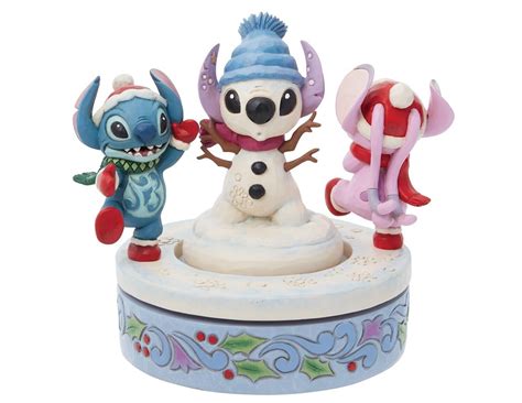 Jim Shore Disney Traditions Snowy Shenanigans Stitch And Angel Figurine