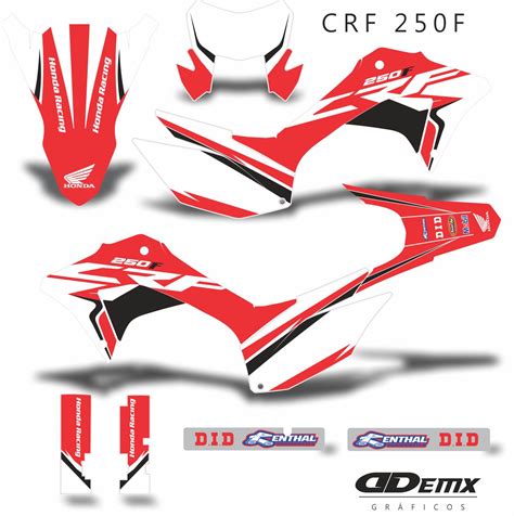 Kit GrÁfico Adesivo Crf 250f 2018 A 2023 Honda Twin V2 Demx