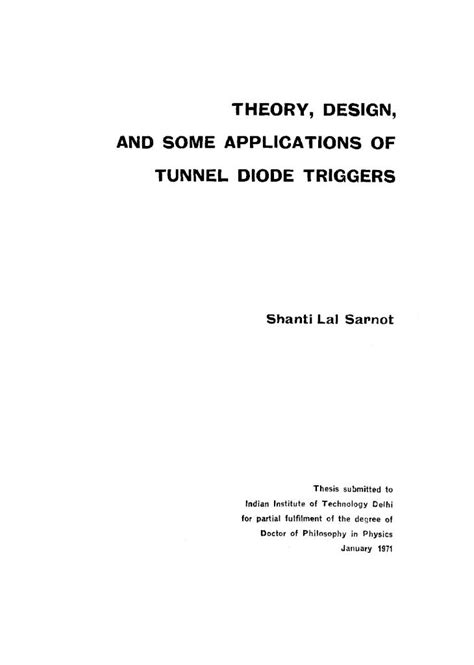 Pdf Theory Design And Some Applications Of Tunnel Diode · Some