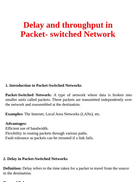 Delay And Throughput In Packet Switched Network Pdf