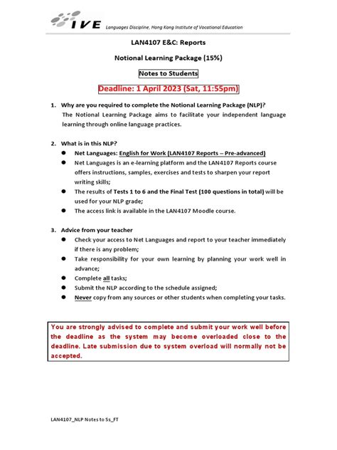 Lan4107 Re Nlp Notes To Ss Ft Ive 2223 S2 Pdf