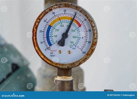 Closeup Of Manometer Measuring Gas Pressure Stock Photo Image Of Gauge Process 89754334