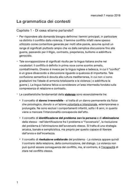 Riassunto La Grammatica Dei Conflitti Docsity