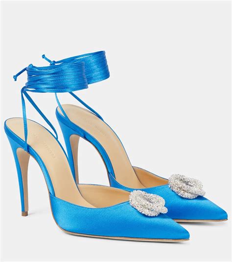 Magda Butrym Crystal Embellished Satin Pumps Magda Butrym