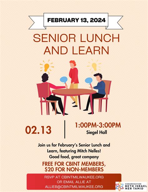 February Senior Lunch And Learn Congregation Beth Israel Ner