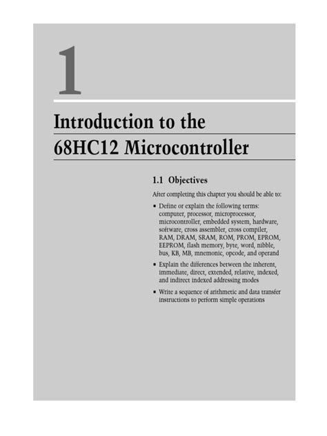 Introduction To The 68hc12 Microcontroller Pdf Random Access Memory Read Only Memory