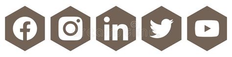 Social Media App Icon Set Editorial Photo Illustration Of Solid