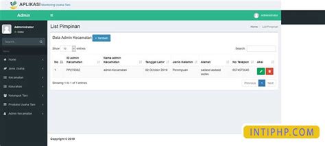 project php mysql monitoring usaha tani inti php