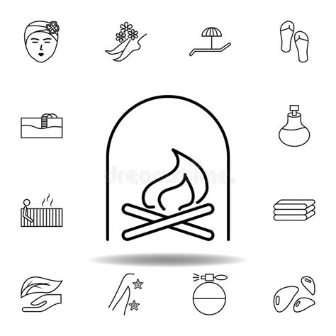 Chimenea Calefacci N Icono De Relajaci N Del Esquema Sistema