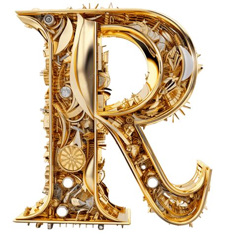 Alphabet R Written Down With Gold Alphabet R R Written Down With Gold