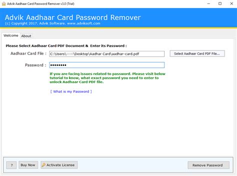 Free Aadhaar Card Password Remover To Erase Password From Aadhaar Card PDF File