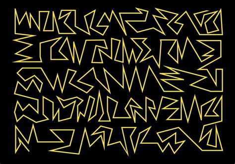 Continuous Sharp Line Scribble Art Isolated On Black Background Vector
