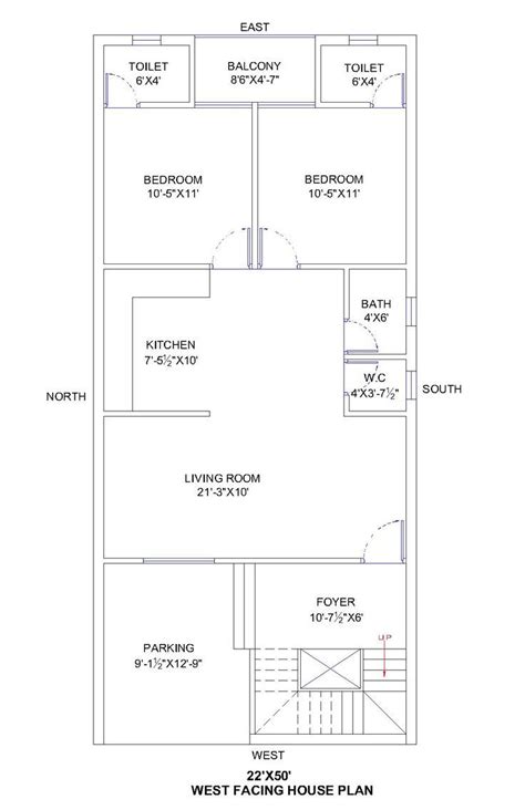 30 X61 Single Bhk West Facing House Plan As Per Vastu Shastra Autocad