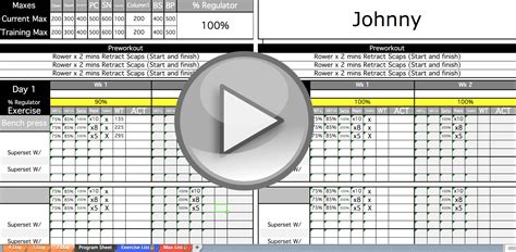 Platinum Strength Conditioning Templates Excel Training Designs