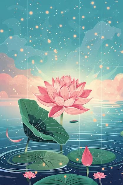 Premium Photo White Pink Waterlily Or Lotus Flower In Pond