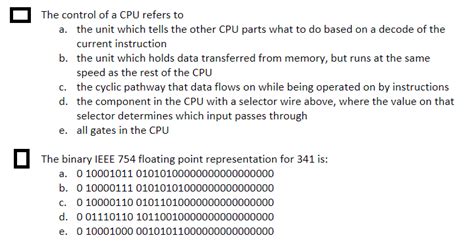 Solved The Control Of A CPU Refers To A The Unit Which Chegg Com