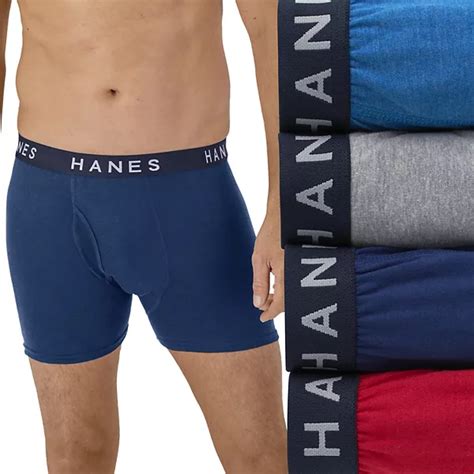 Mens Hanes® 4 Pack Comfortblend Fresh Iq Boxer Briefs