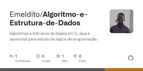 Github Emelditoalgoritmo E Estrutura De Dados Algoritmos E