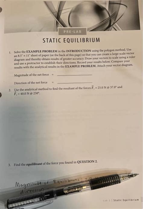 Solved Static Equilibrium Solve The Example Problem In Chegg