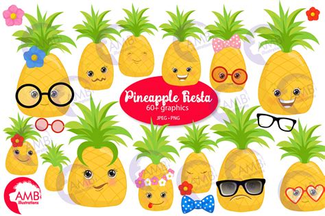 Pineapple Face Clipart Graphic By Ambillustrations · Creative Fabrica