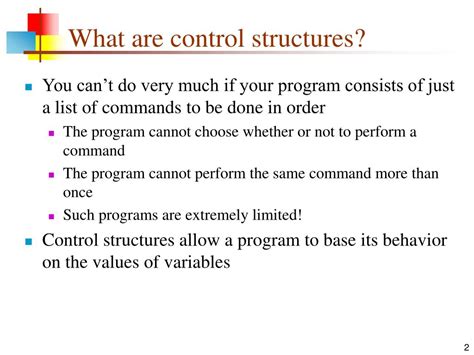 Ppt Simple Control Structures Powerpoint Presentation Free Download