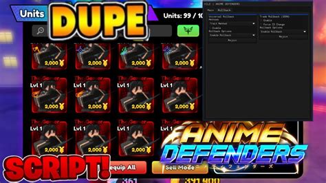 RAIDS Anime Defenders SCRIPT HACK GUI ROLLBACK DUPE SCRIPT AUTO FARM INFINITE RR INF