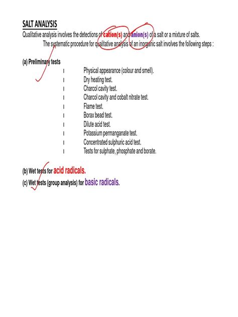 Acidic Radical Part 1 T Batch Pdf Salt Chemistry Acid