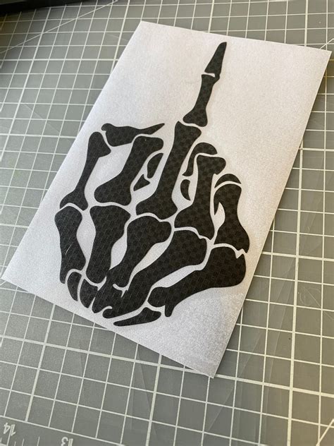 Skeleton Middle Finger Decal Funny Decal Etsy