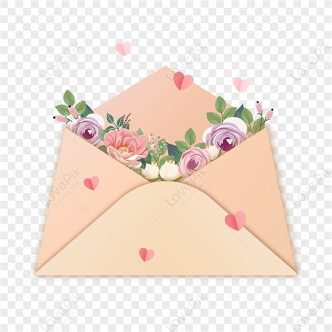 어머니의 날 하트 일러스트 모양의 봉투 꽃 선물하얀생신 Png 일러스트 무료 다운로드 Lovepik