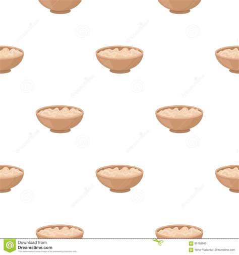 Udon Icon In Cartoon Style Isolated On White Background Sushi Pattern