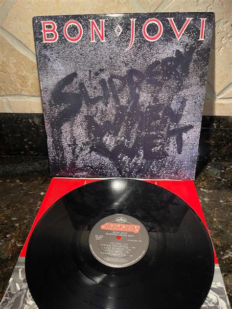 Bon Jovi Slippery When Wet 1986 Vinyl Record Lp Original Jon Bon Jovi