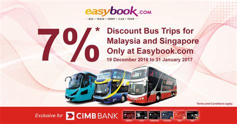 Easybook Bus Ticket 7 Discount Using Cimb Cards Until 31 January 2017