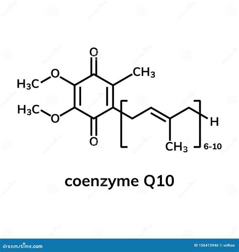 Coenzyme Q10 Or Ubiquinone Stock Vector Illustration Of Structure