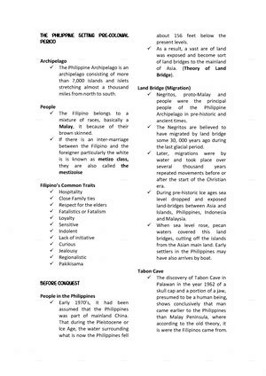RPH Prelims Notes Reviewer READING IN PHILIPPINE HISTORY REVIEWER