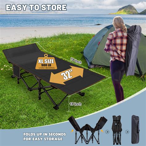 Adults Folding Sleeping Cot Guest Bed Heavy Duty Portable Cots Camping