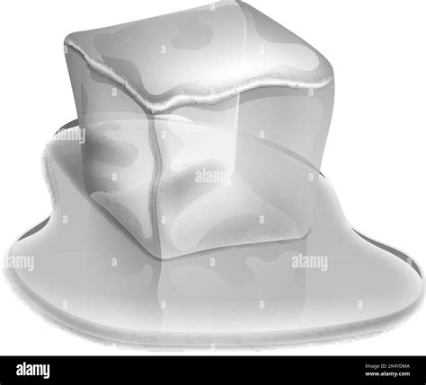 Melting Ice Cube Cold Pure Water Crystal Stock Vector Image Art Alamy
