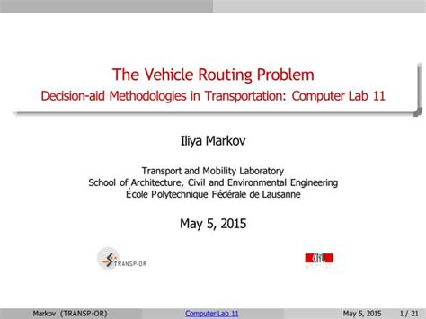 Lab11 Presentationvehicule Routing Problemepptx