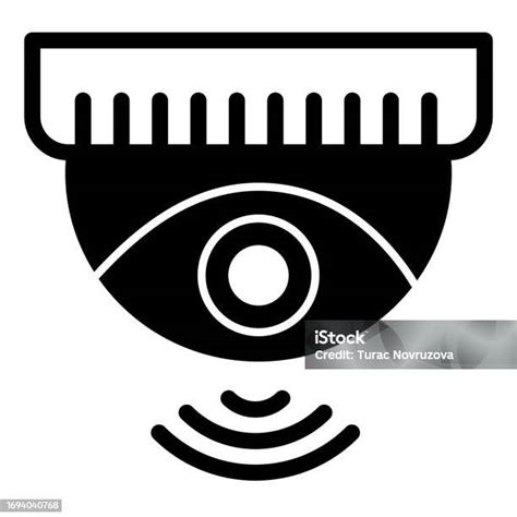 천장 야외 무선 감시 카메라 Cctv 솔리드 아이콘 Cctv 개념 흰색 배경에 안전 벡터 기호 글리프 스타일 아이콘 모바일 개념