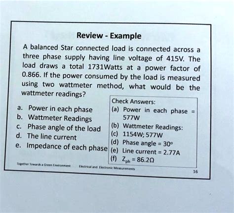 Solved Balanced Star Connected Load Is Connected Across A Three Phase