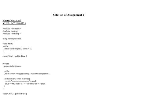 CS403p Assignment 2 Thanksgiving Solution Of Assignment 2 Name