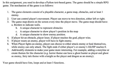 In This Assignment You Need To Develop A Python