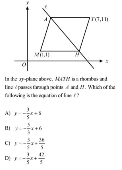 Solved Y In The Xy Plane Above Math Is A Rhombus And Line £ Passes