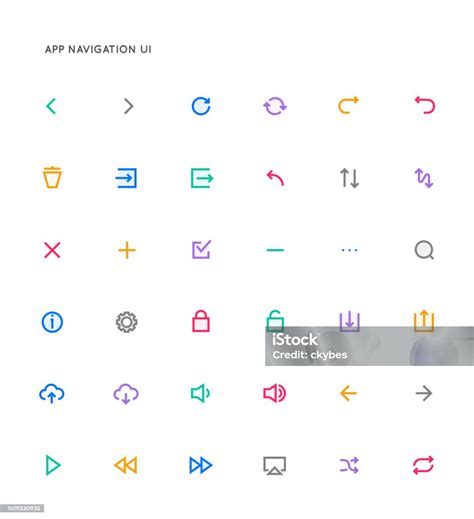 App Control System User Interface Vector Icon Set High Quality Minimal