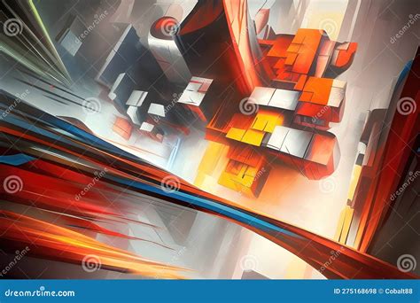 Abstract Background With Colorful Textures And Shapes Cubism Modern