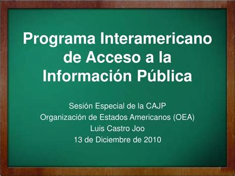 PPT - Programa Interamericano de Acceso a la Informaci ón Pública PowerPoint Presentation - ID ...