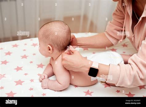 Baby Massage Mother Massaging Her Newborn Baby Stock Photo Alamy