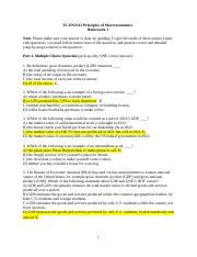 Macro HW2 Docx ECON2313 Principles Of Macroeconomics Homework 2 Note