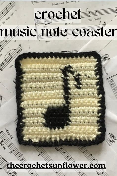 This Crochet Music Note Coaster Is The Project For All You Music Lovers